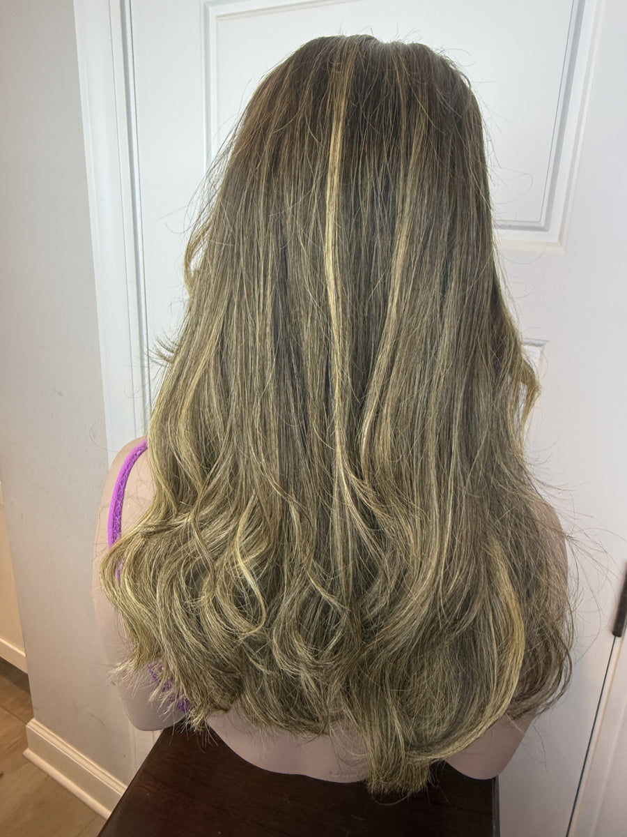 Custom Danity” 18”in Length Bronde Balayage Closure Lace Wig Clearan ...